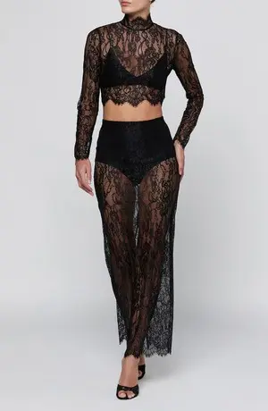 L'Agence Henriette Lace Cropped Top