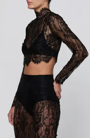 L'Agence Henriette Lace Cropped Top