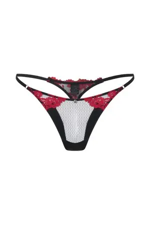 HOUSE OF SILK Rachel Lace Thong - Black