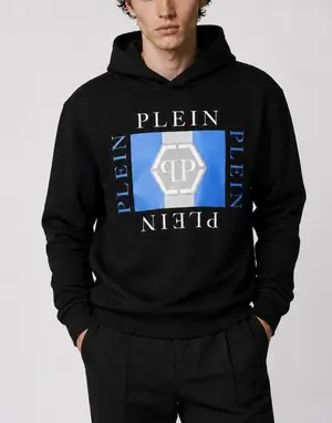 Philipp Plein Graphic Logo Cotton Hoodie