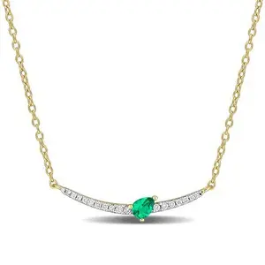 JULIANNA B. Diamond Curved Bar Necklace