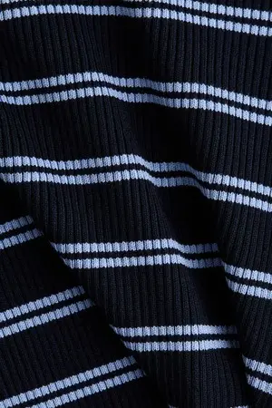 H&M Ruffle-trimmed Rib-knit Top