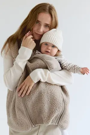 H&M Mama Before & After Babywearing Teddy Fleece Vest - Beige