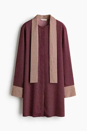 H&M Oversized Scarf Collar Button-front Dress