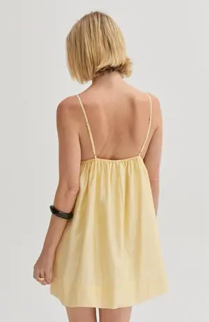 CRESCENT Babydoll Tencel Blend Mini Dress