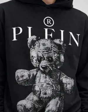 Philipp Plein Hoodie Sweatshirt Teddy - Black