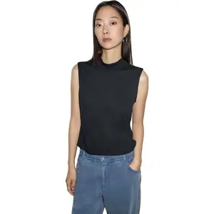 CONVERSE Cable Knit Mock Neck Tank - Converse Black