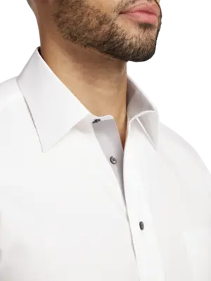 PAUL FREDRICK Cotton Buttondown Collar Broadcloth Classic Contrast Trim Button Cuff Long Sleeve Shirt