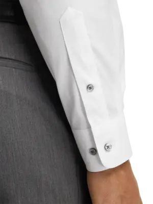 PAUL FREDRICK Cotton Buttondown Collar Broadcloth Classic Contrast Trim Button Cuff Long Sleeve Shirt