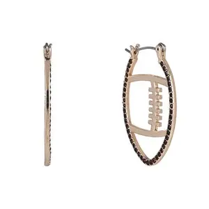 HALLMARK Game Day Football Hoop Earrings - Brown