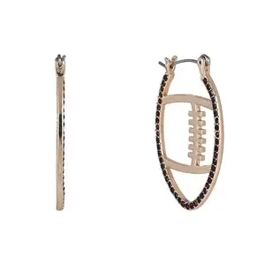HALLMARK Game Day Football Hoop Earrings - Brown