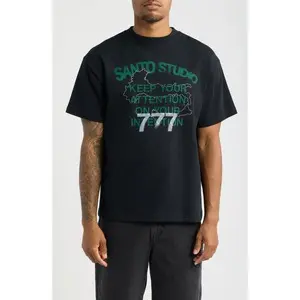 SANTO STUDIO 777 Maps Graphic Tee - Black