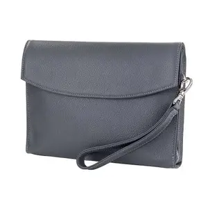 LUIS STEVEN Leather Pouch - Dark Grey