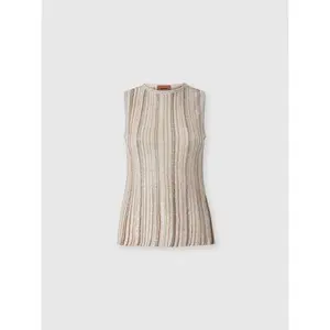 Missoni Sleeveless Ribbed Top With Sequins - Pink