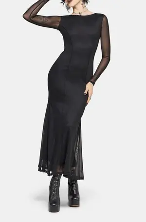 DISTURBIA Ebonine Backless Maxi Dress - Black