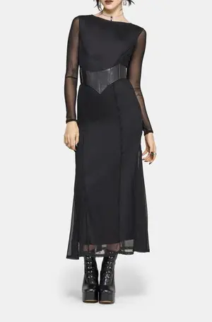 DISTURBIA Ebonine Backless Maxi Dress