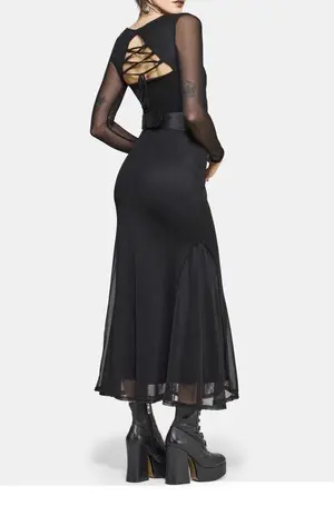 DISTURBIA Ebonine Backless Maxi Dress