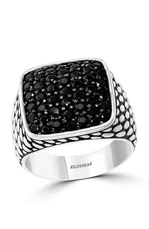EFFY Black Spinel Pave Ring - Sterling Silver