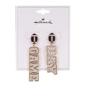HALLMARK Game Day Rhinestone Football Statement Earrings