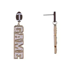 HALLMARK Game Day Rhinestone Football Statement Earrings