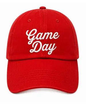 BITS & BOWS Embroidered Baseball Cap - Red