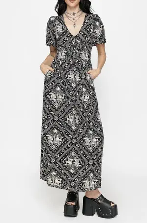 DISTURBIA Floaty Sleeve Maxi Dress
