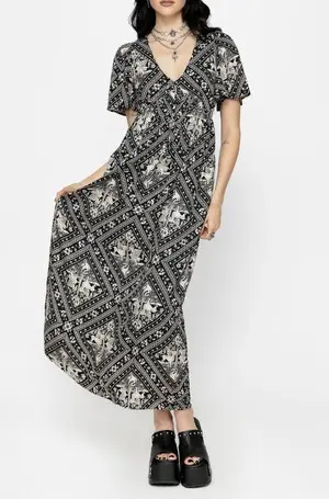 DISTURBIA Floaty Sleeve Maxi Dress