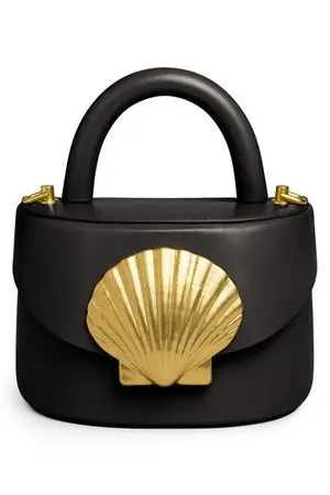 FLORE K. Viera Scallop Shell Handbag - Black