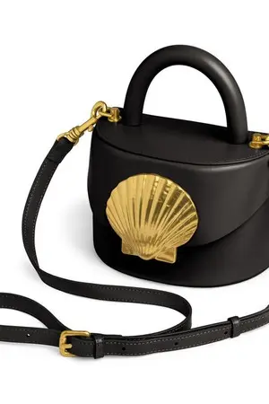 FLORE K. Viera Scallop Shell Handbag - Black