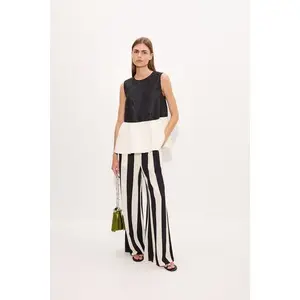 SIMONMILLER Iris Moire Top - Black/bone
