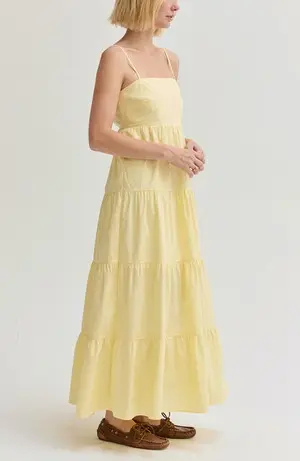 CRESCENT Poplin Tiered Maxi Dress