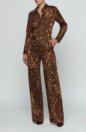 L'Agence Livvy High Waist Wide Leg Pants