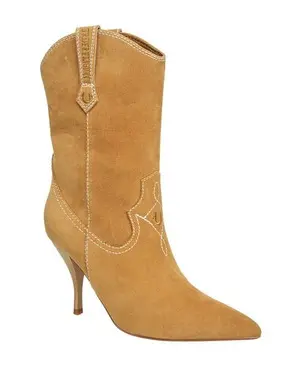 True Religion Embroidered Mid-calf Stiletto Boots