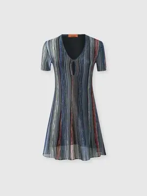Missoni Short-sleeve Striped Mini Dress