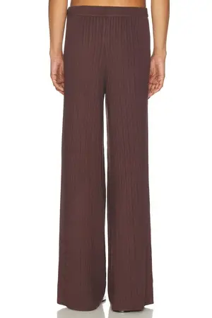 L'academie Rib Knit Wide Leg Pants