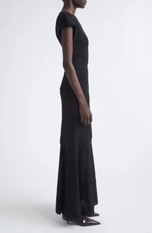 Proenza Schouler Maissa Stretch Crepe & Mesh Gown - Black