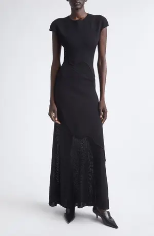 Proenza Schouler Maissa Stretch Crepe & Mesh Gown - Black