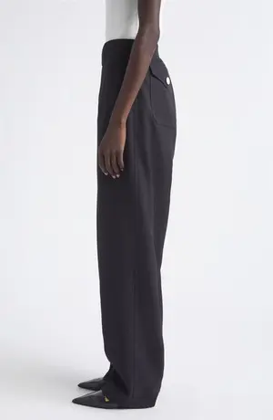 Proenza Schouler Aitana Straight Leg Tropical Wool Pants