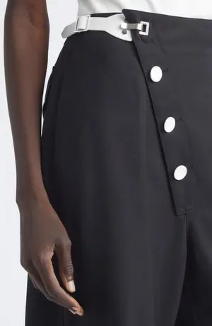Proenza Schouler Aitana Straight Leg Tropical Wool Pants