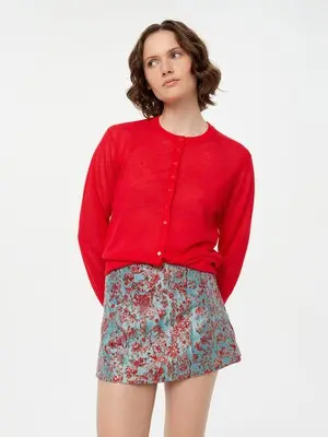 ALAS Mini Floral Jacquard Skirt - Multicolor
