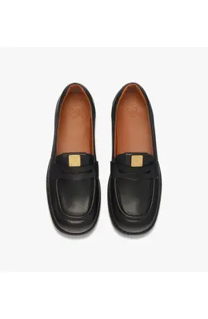Mcm Brass Plate Loafers In Calfskin