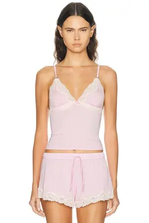 FLEUR DU MAL Butter Rib Cami Top - Bubblegum