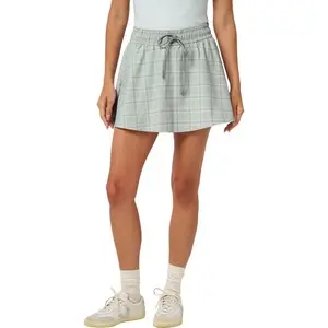 Travis Mathew Printed Plaid Miniskirt With Drawstring Waist - Cloudwash Multi