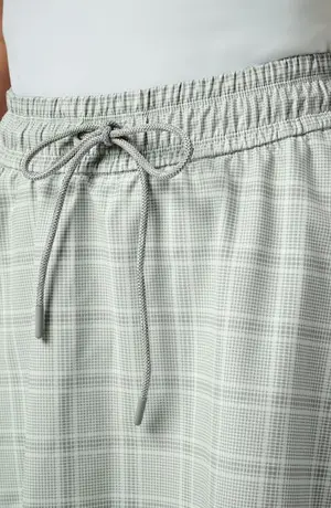 Travis Mathew Printed Plaid Miniskirt With Drawstring Waist