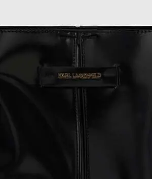 Karl Lagerfeld K/pierced Medium Shiny Tote Bag - Black/gold