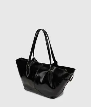 Karl Lagerfeld K/pierced Medium Shiny Tote Bag - Black/gold
