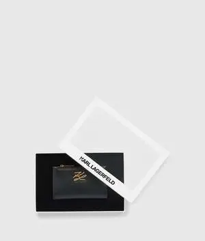 Karl Lagerfeld K/autograph Medium Bifold Wallet - Black/gold