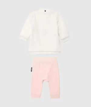 Karl Lagerfeld Baby Ikon Choupette Dress And Leggings Set - White/pink