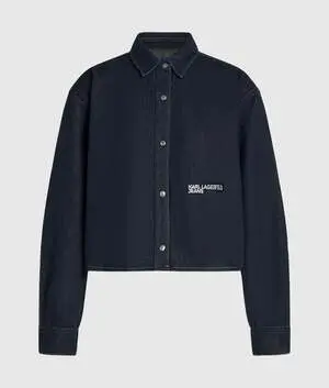 Karl Lagerfeld Glitter Denim Shirt - Rinse Blue