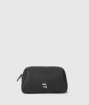 Karl Lagerfeld Ikon Pebble Vanity Case - Black